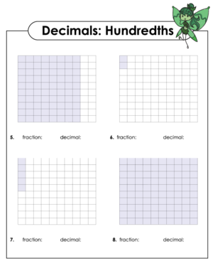 Fractions To Decimals Tenths And Hundredths Worksheet Free