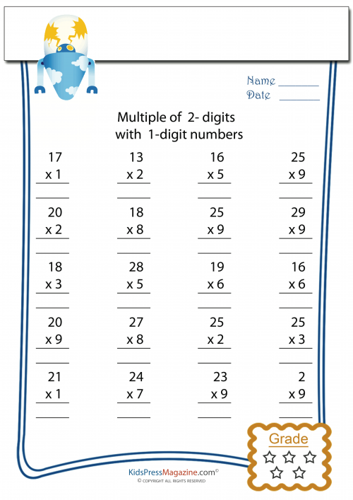 Multiplying 3 Digit By 2 Digit Numbers A Grade 3 Multiplication Multiplying 3 Digit By 2 Digit Numbers A Grade 3 Multiplication