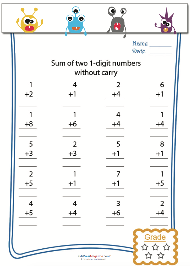Basic Addition Practice Bundle Vol 1. - KidsPressMagazine.com