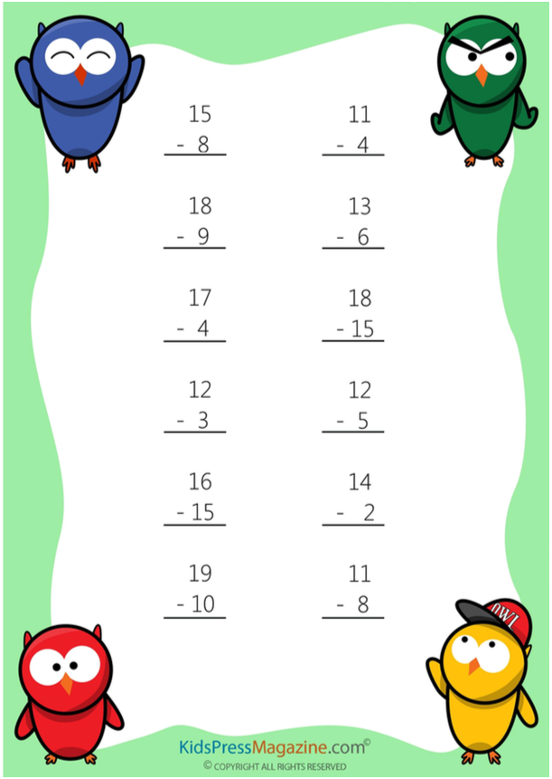 2 Digit Subtraction Practice Bundle Vol 3. - KidsPressMagazine.com